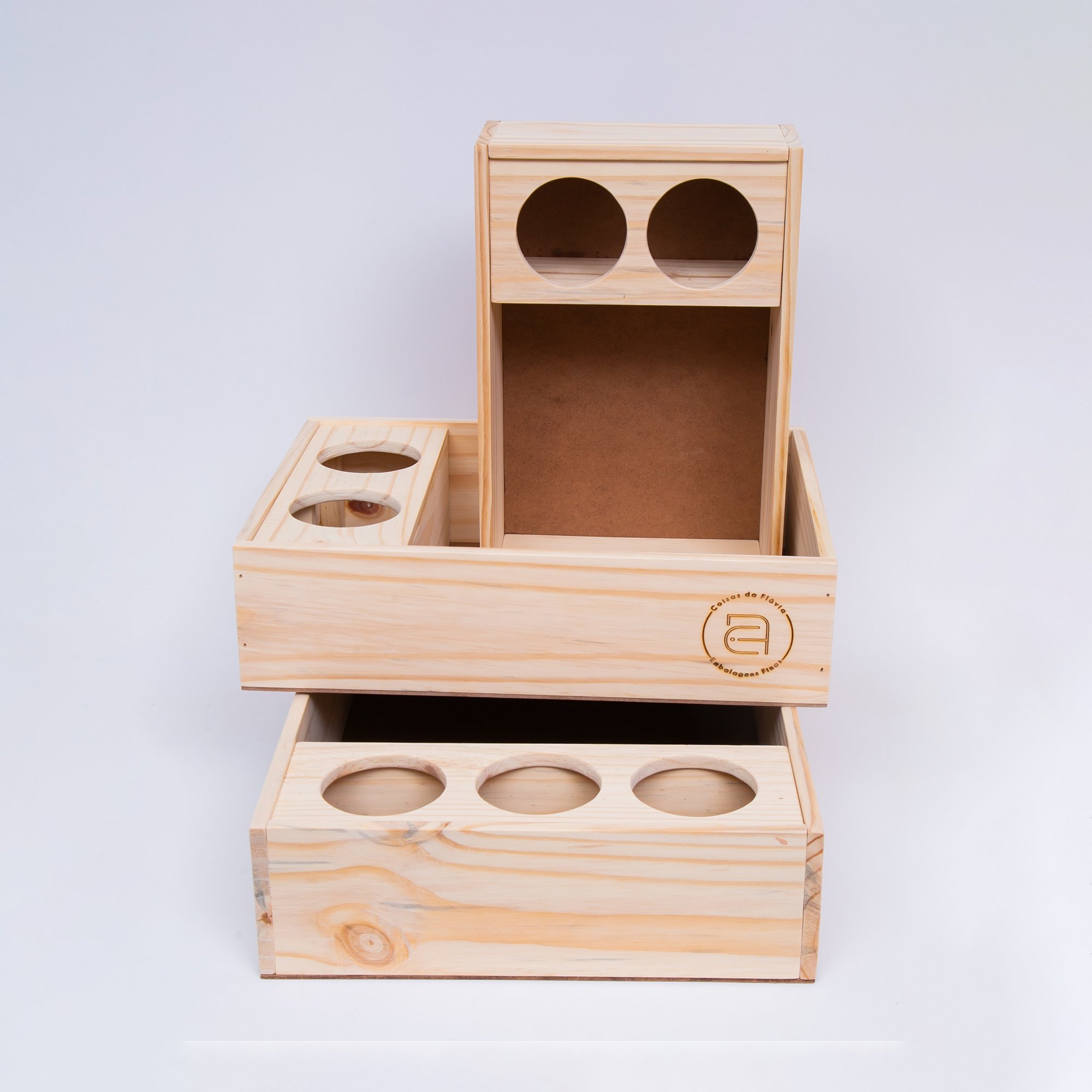 Box para Cestas de Café da Manhã em Madeira de Reflorestamento com ...