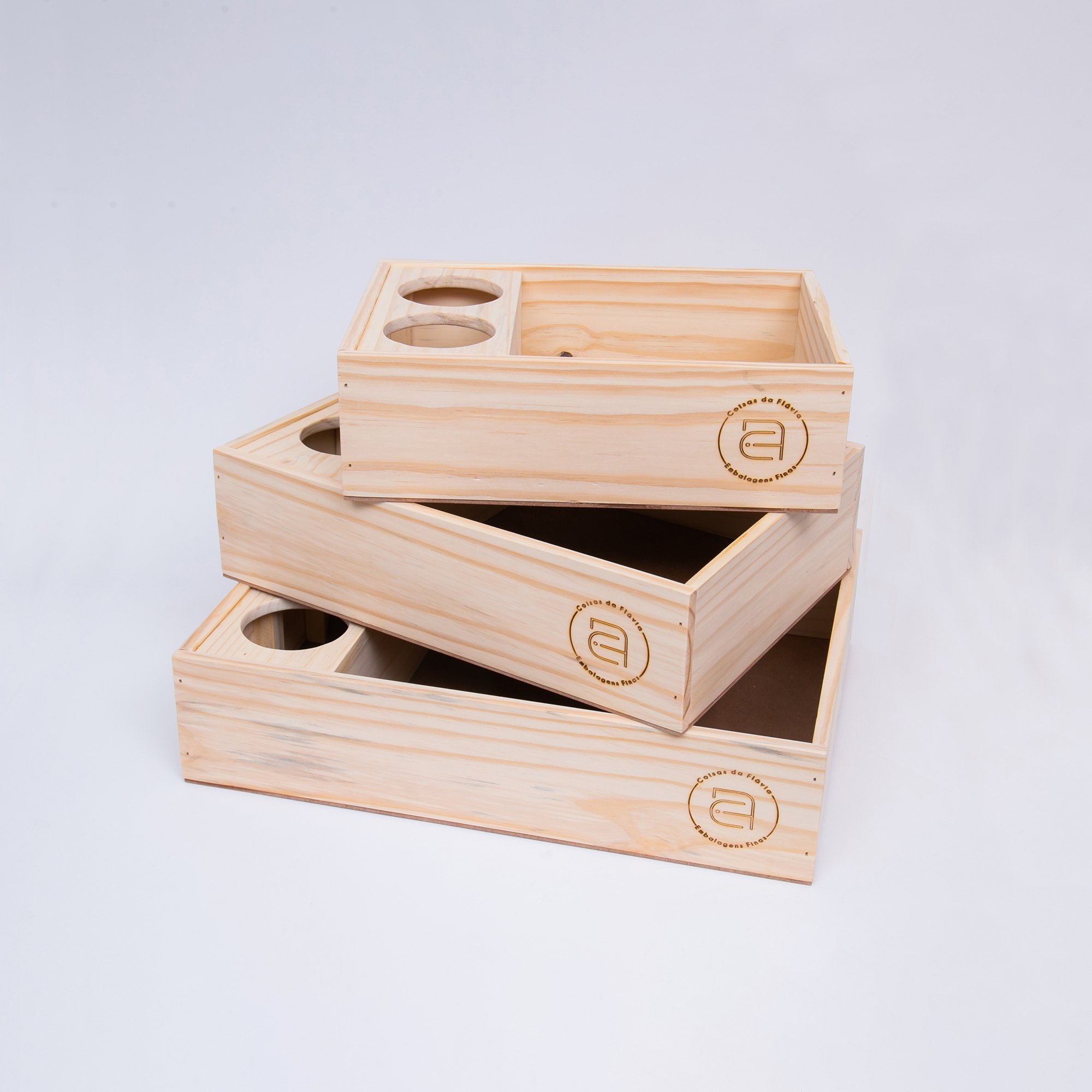 Box para Cestas de Café da Manhã em Madeira de Reflorestamento com ...